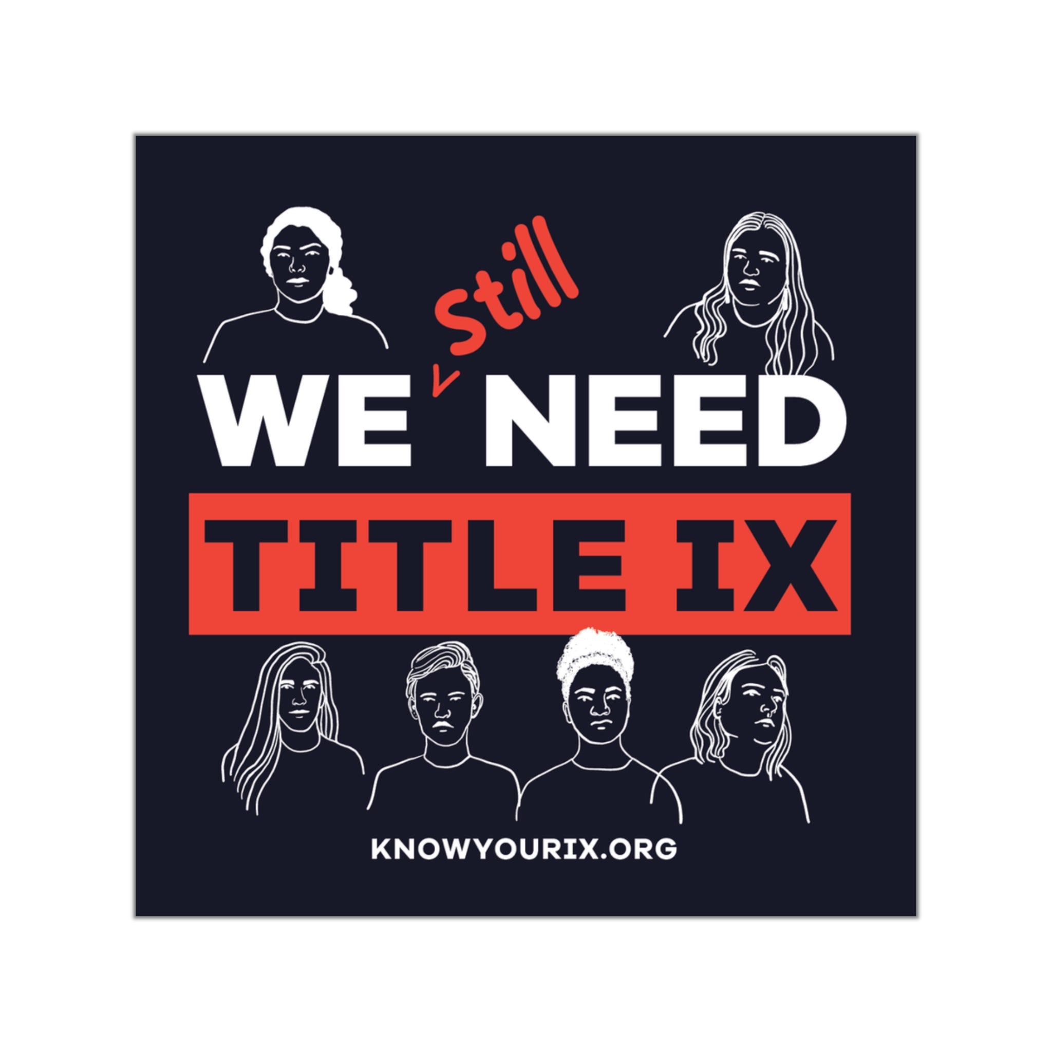"We Still Need Title IX" Survivors Rights Square Vinyl Stickers- Know ...